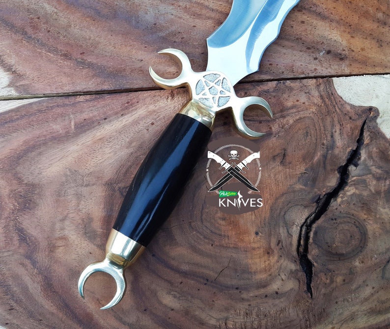 Druid's Crescent Moon Bowline With Bone Handle for Ritual | Etsy