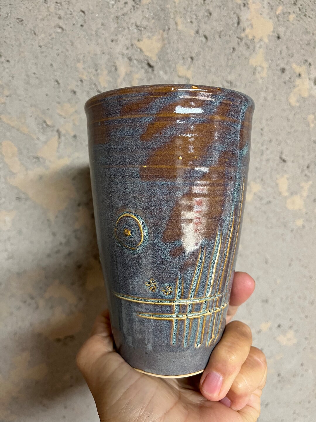 Barnacle Lines Pottery Tumbler 3.5x 5.75 - Etsy UK