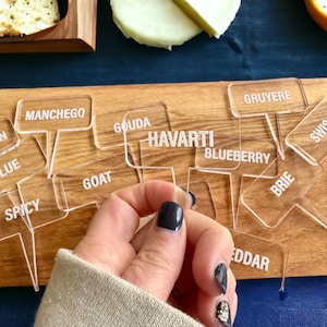 15 Acrylic Cheese Marker Tags for Charcuterie Board Cheese Board Label ...