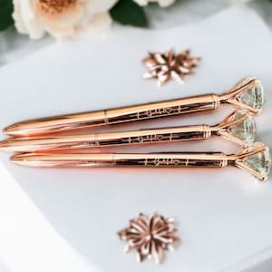 Rose Gold Pen Engraved Pretty Pens Diamond Tip Pen Rose Gold Desk ...