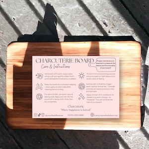 Charcuterie Board Care Card Template Editable in Canva Charcuterie ...