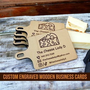 Custom Engraved Wood Business Cards Charcuterie Business Cards With ...