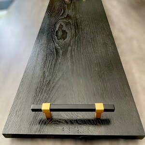 Extra Large Serving Tray With Handles Black Modern Wooden Charcuterie ...