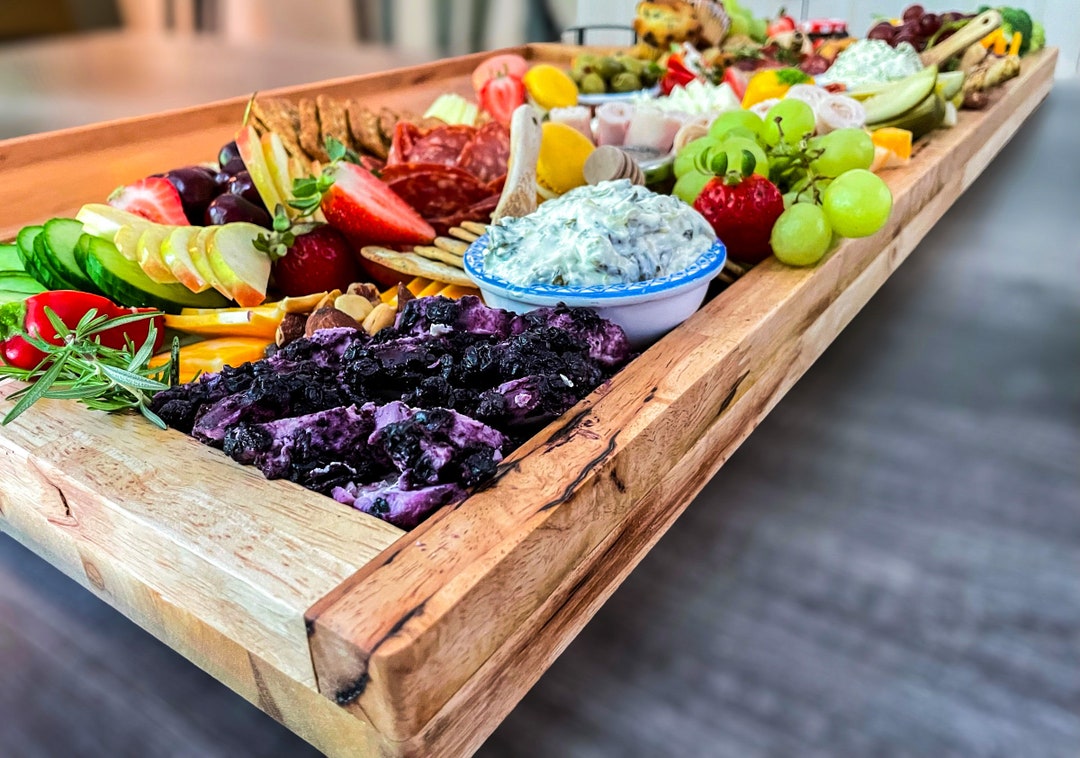 Extra Large Charcuterie Board Long Serving Tray With Handles for Meat ...