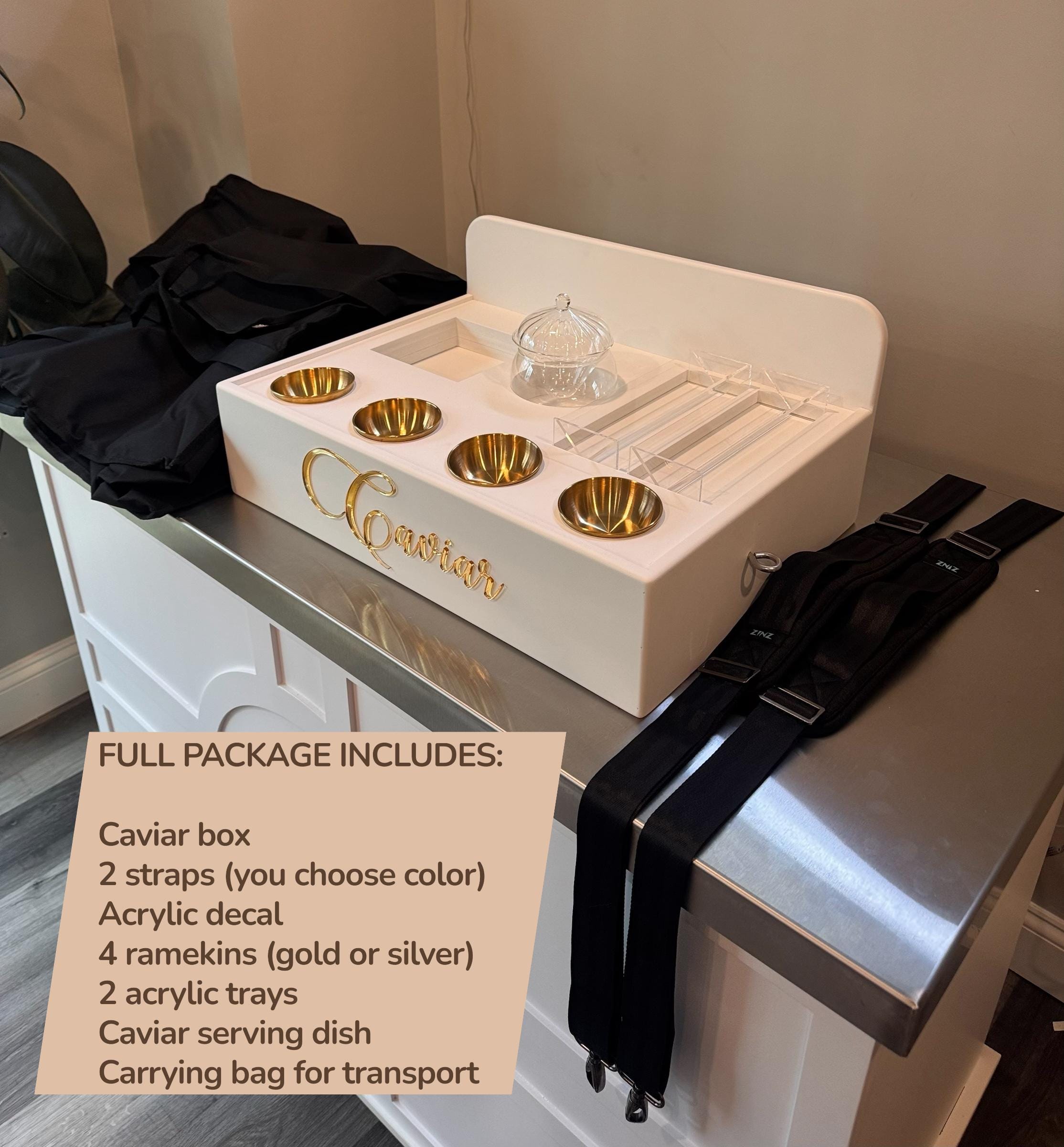 Luxury Caviar Display Box With Carrying Harness Portable Lightweight ...