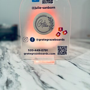 Acrylic Table Top Sign for Marketing for Business With QR Code Social ...