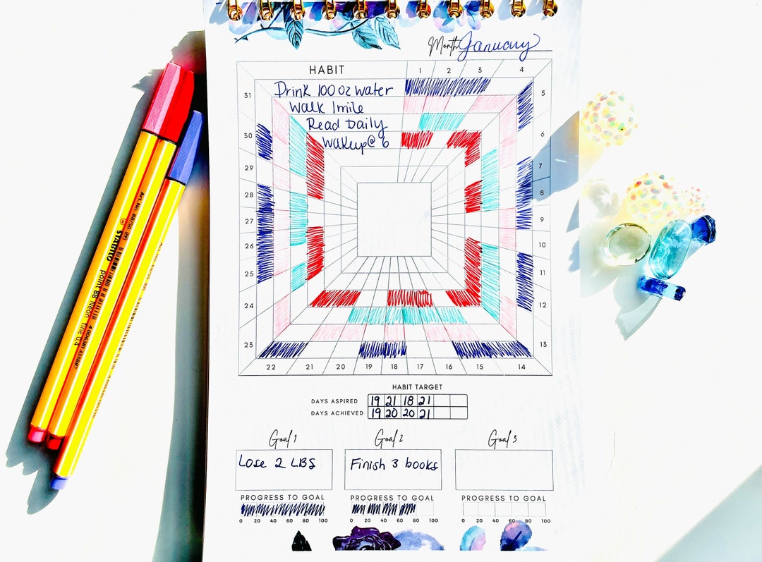 Habit Tracker Journal Goal Tracker Notebook Habit Journal - Etsy