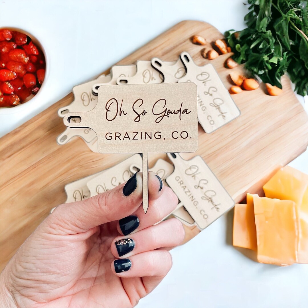 Custom Cheese Marker Tag Charcuterie Board Wood Cheese Labels Custom ...