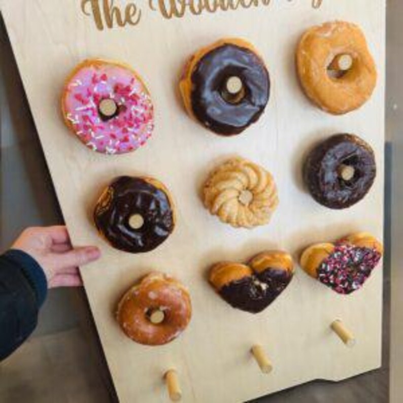 Donut Stand for Events Engraved Donut Display Board Wooden Donut Wall ...