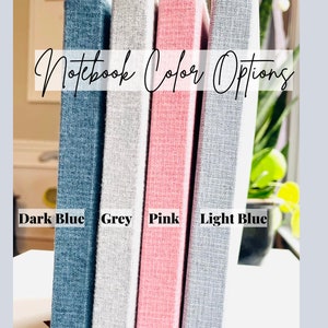 Custom Initial Linen Cover Notebook Personalized Name Notebook Cloth ...