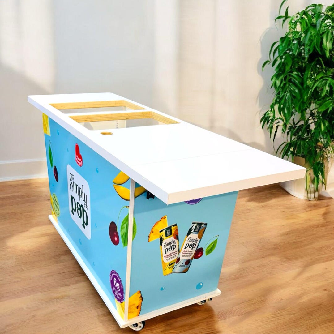 Sampling Cart Vinyl Wrapped Mobile Charcuterie Cart Collapsible Snack ...