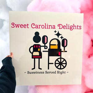 Personalized Square Wood Sign for Portable Charcuterie Cart Full-color ...