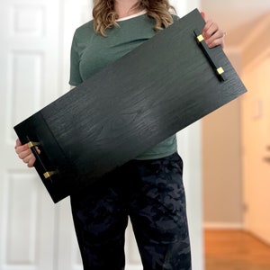 Large Serving Tray With Handles Wooden Tray With Feet Extra Large ...