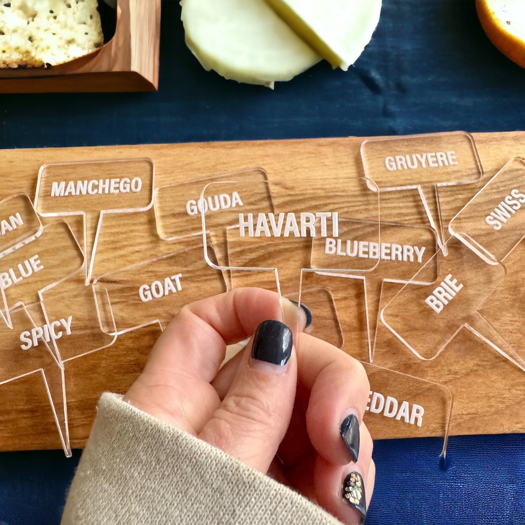 15 Acrylic Cheese Marker Tags for Charcuterie Board Cheese Board Label ...