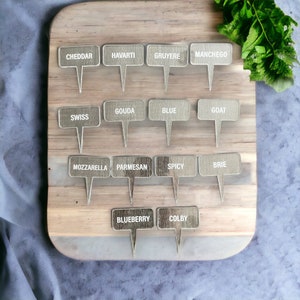 Cheese Marker Tags for Charcuterie Board Picks Wooden Cheese Labels ...
