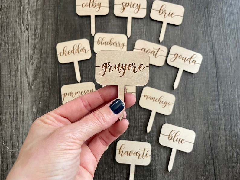 Cheese Marker Tags for Charcuterie Board Picks Wooden Cheese Labels ...