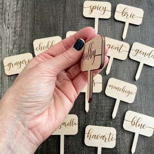 Cheese Marker Tags for Charcuterie Board Picks Wooden Cheese Labels ...