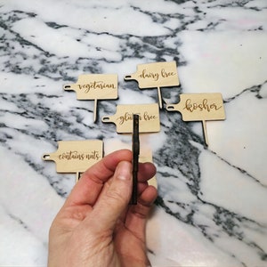 Food Allergy Marker Tags for Charcuterie Board Food Label Picks Set ...