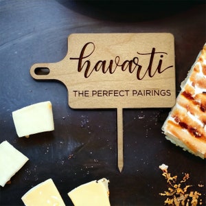 Custom Cheese Marker Tags Mini Charcuterie Board Picks Wooden Cheese ...