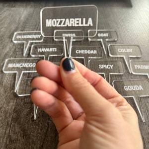 15 Acrylic Cheese Marker Tags for Charcuterie Board Cheese Board Label ...