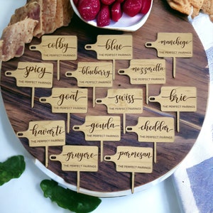 Custom Cheese Marker Tags Mini Charcuterie Board Picks Wooden Cheese ...