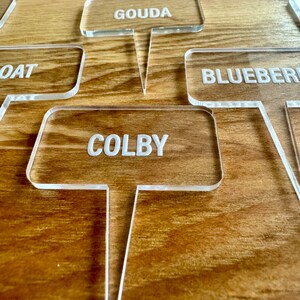 Acrylic Cheese Marker Tags for Charcuterie Board Cheese Board Label ...