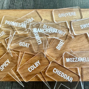 15 Acrylic Cheese Marker Tags for Charcuterie Board Cheese Board Label ...
