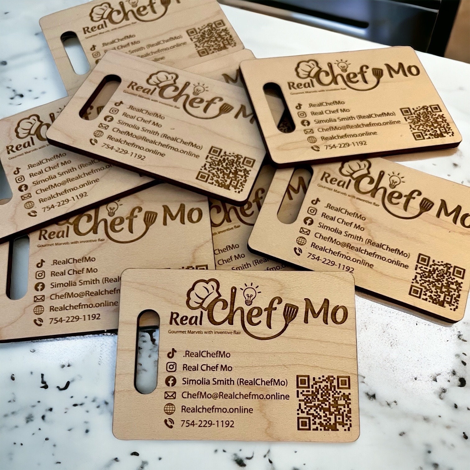 Personalized Wooden Business Cards With Custom Engraving Charcuterie ...