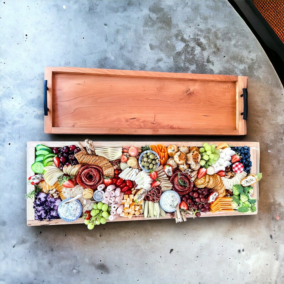 Extra Large Rustic Wooden Charcuterie Board Chic Wooden Grazing Board ...