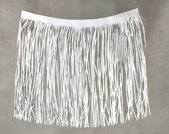 White Leather Fringe - Etsy