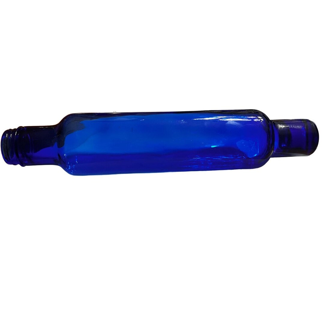 VTG Colbalt Blue Glass Rolling Pin Dough Rolling Pin 13.5 Long water ...