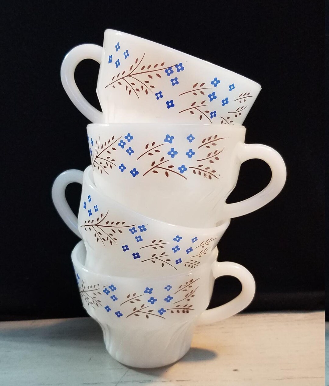 Vintage Termocrisa Milk Glass Coffee/tea Cups-mugs set of 4 - Etsy