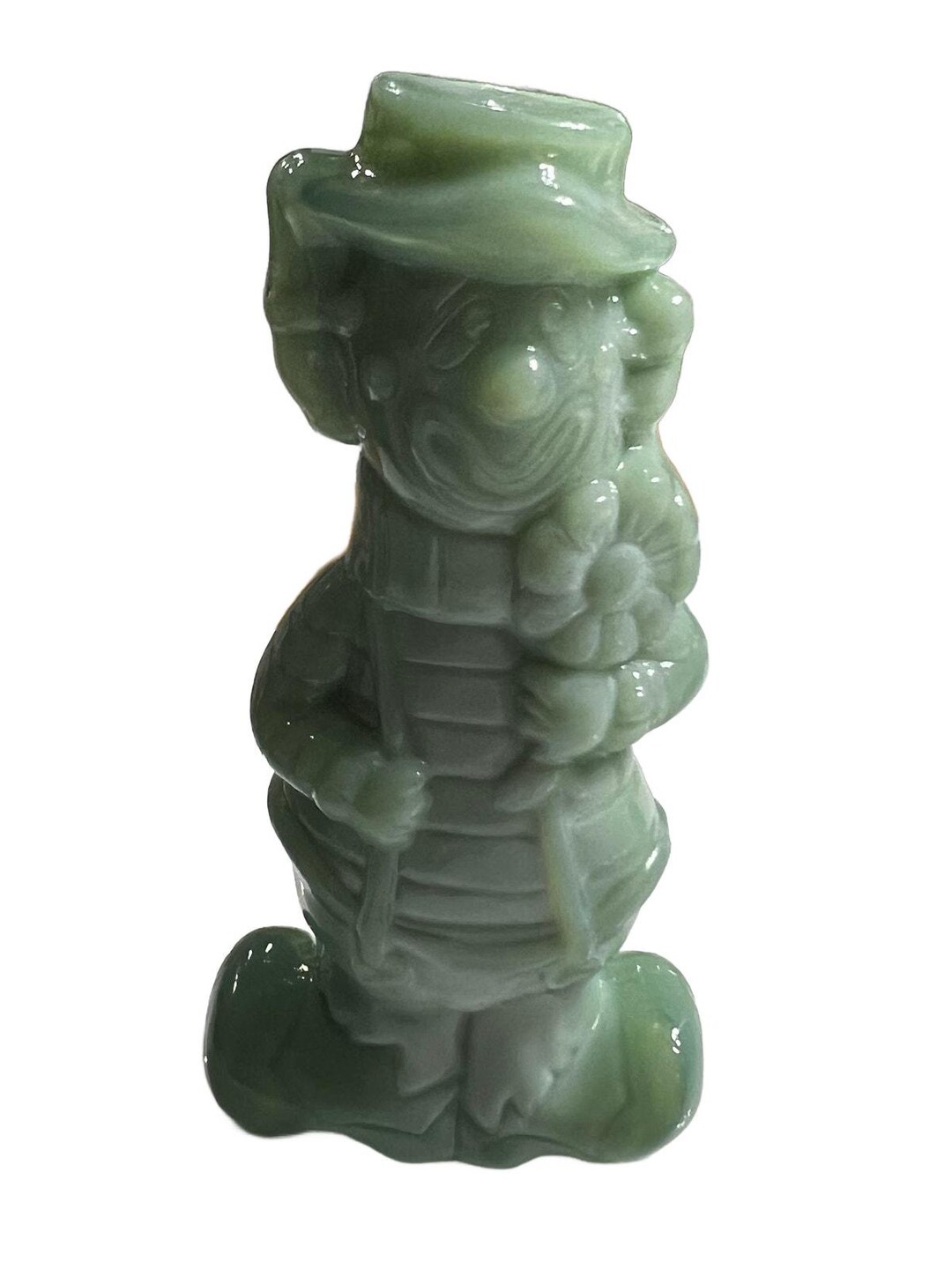VTG Boyd Green Slag Glass HAPPY Face SAD Face Clown Figurine 4.5" - Etsy