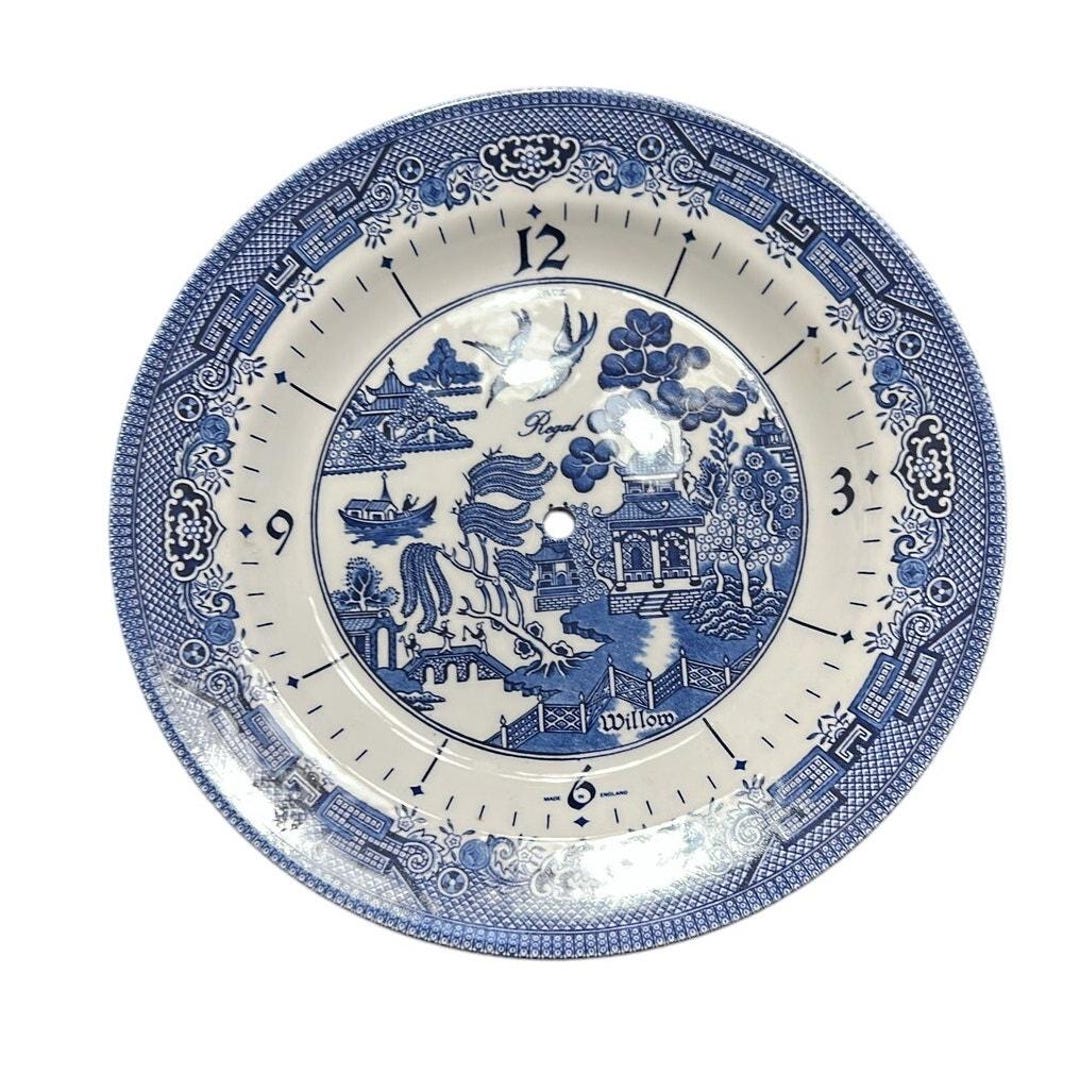 DIY Churchill Blue Willow Clock Plate Drilled for Clock Project 10 Wide ...
