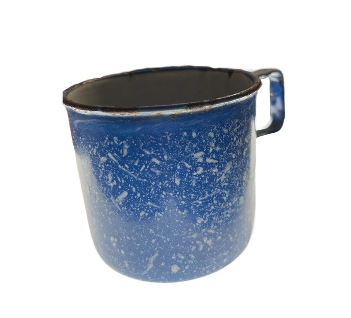 VTG Original Blue Graniteware Metal Handle Coffee Cup - Etsy