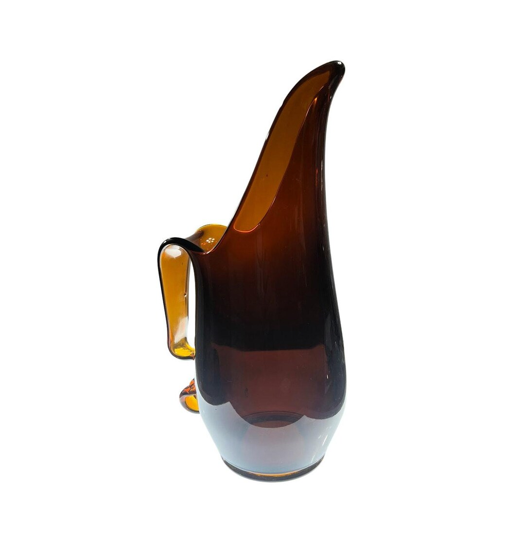 RARE VTG Viking Root Beer Handblown Stretch Handle Water Pitcher 10 ...