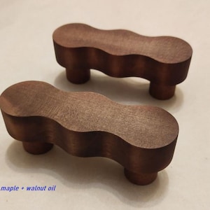 Wavy Wood Curvy Pull for Cabinet Door + Screws. Figured Squiggly Ethnic ...