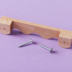 Beech Wooden Door Handle - Available Unfinished, Oiled, or With Walnut ...