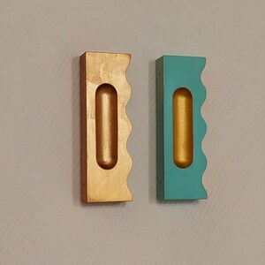 Wooden Wavy Handles for Cabinet Door Drawers. Desk, Dresser, Closet ...
