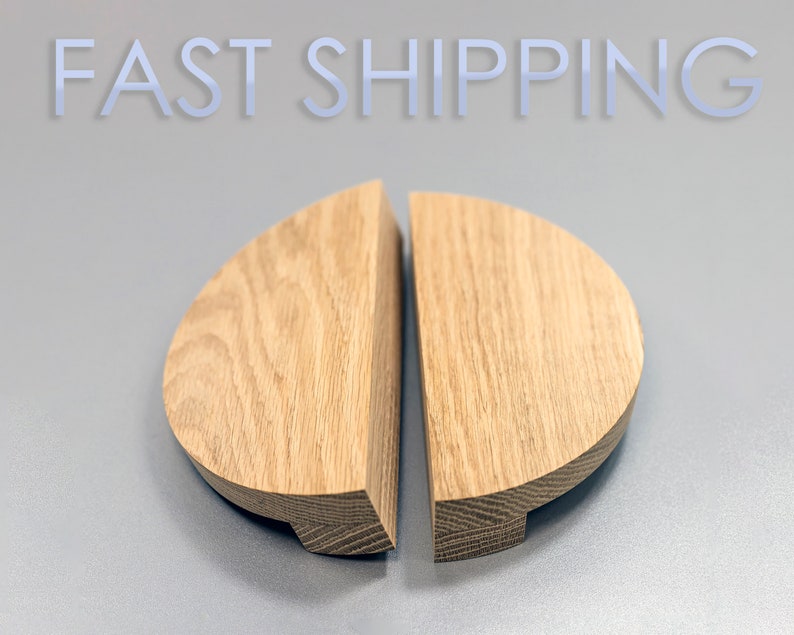 Set of 2 Wood Half Moon Door Pulls Handles FAST SHIPPING - Etsy