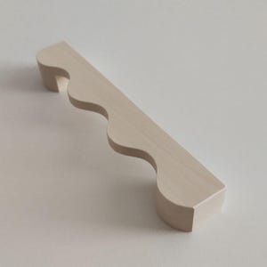 Wavy Maple Wood Handle With White Oil Finish - Modern Cabinet Knob for ...