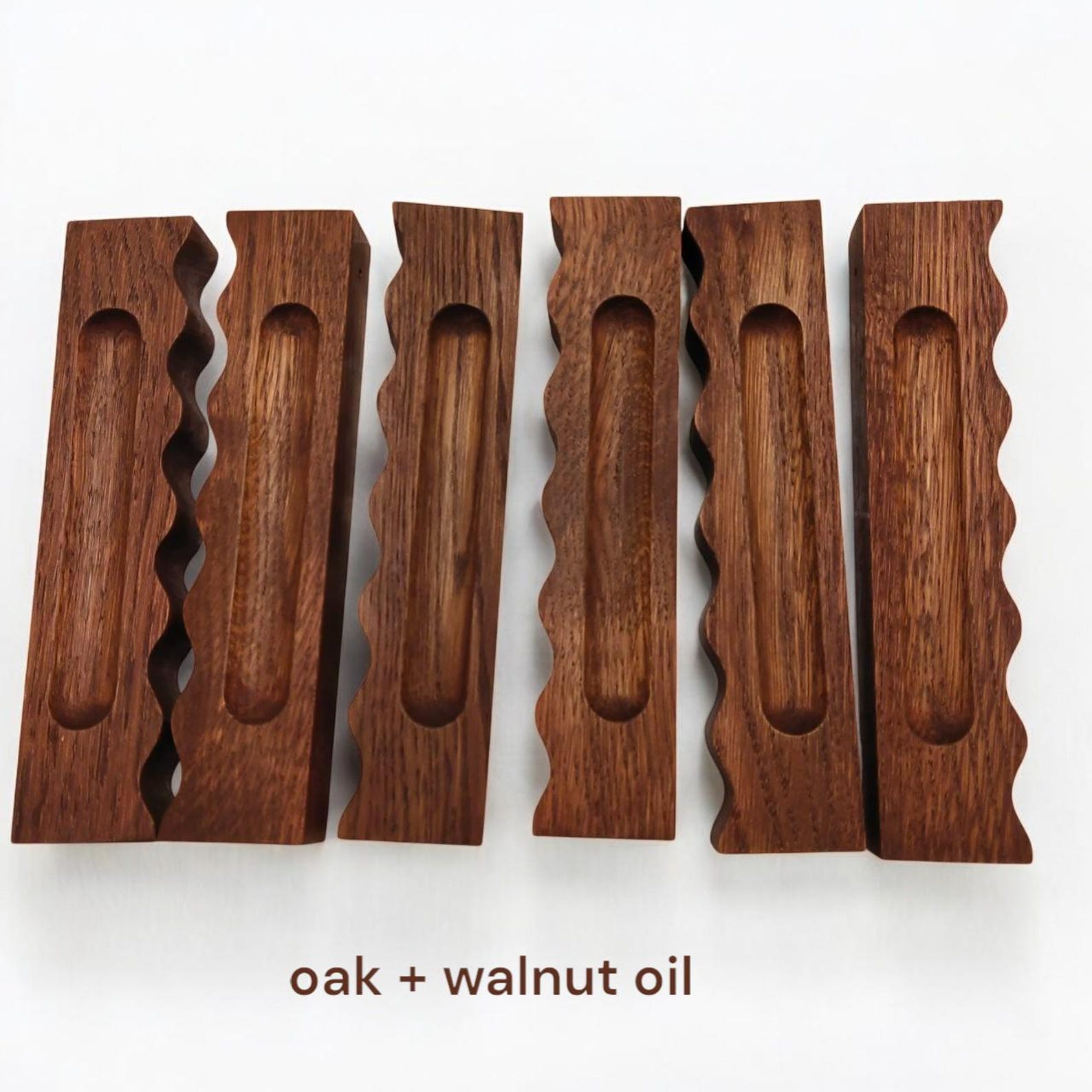 Solid Oak Drawer Handles – 13" Wooden Cabinet Pulls – Walnut Oil Finish ...