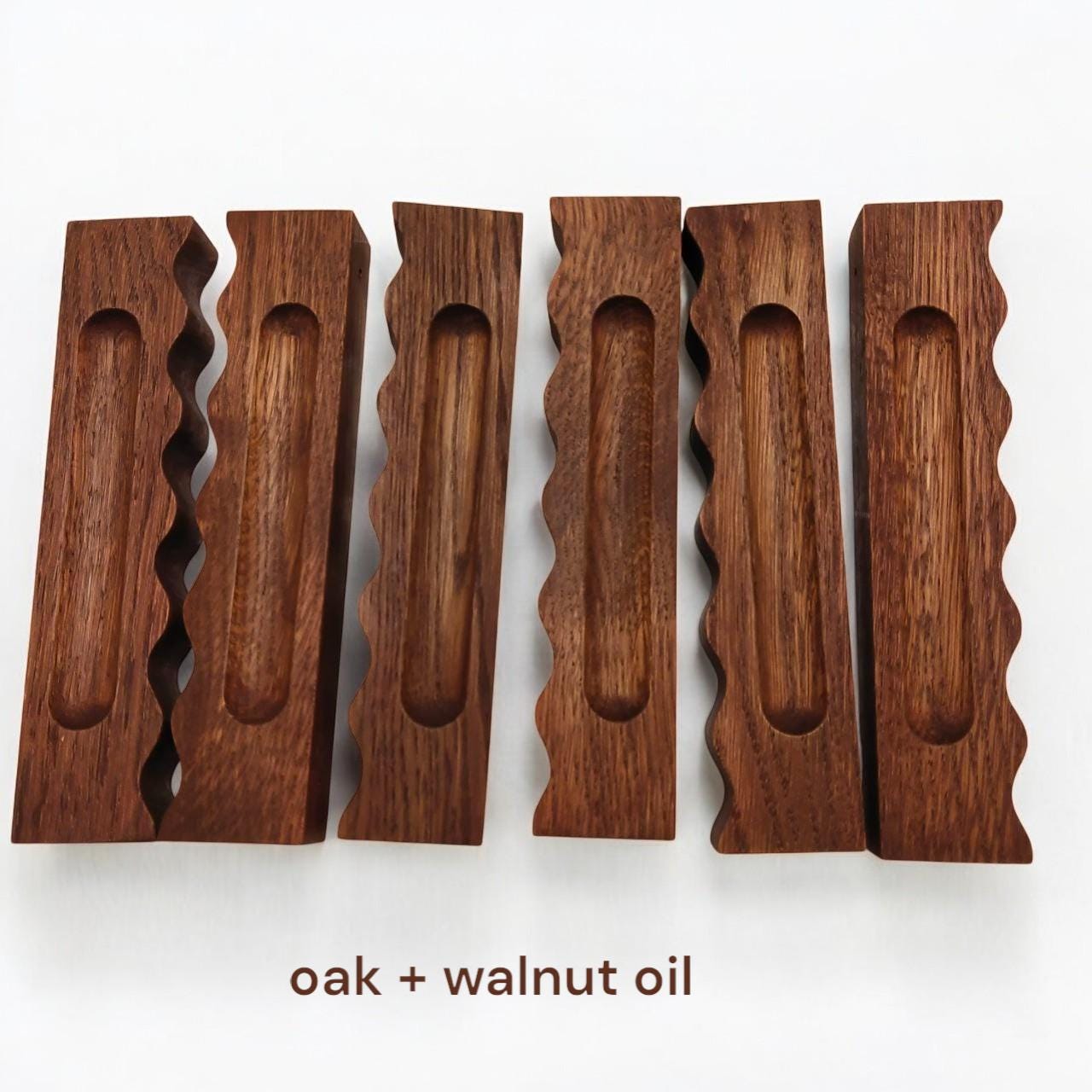 Solid Oak Drawer Handles – 13" Wooden Cabinet Pulls – Walnut Oil Finish ...