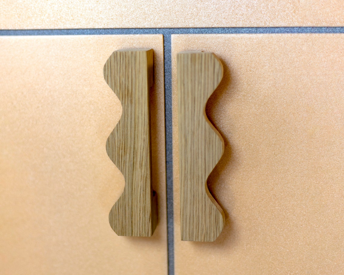 Wooden Wavy Handles for Cabinet Door Kitchen Drawers Pull. - Etsy