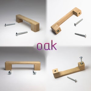 Wood Cabinet Pulls, Door Handles With Threaded Bushings and Screws ...