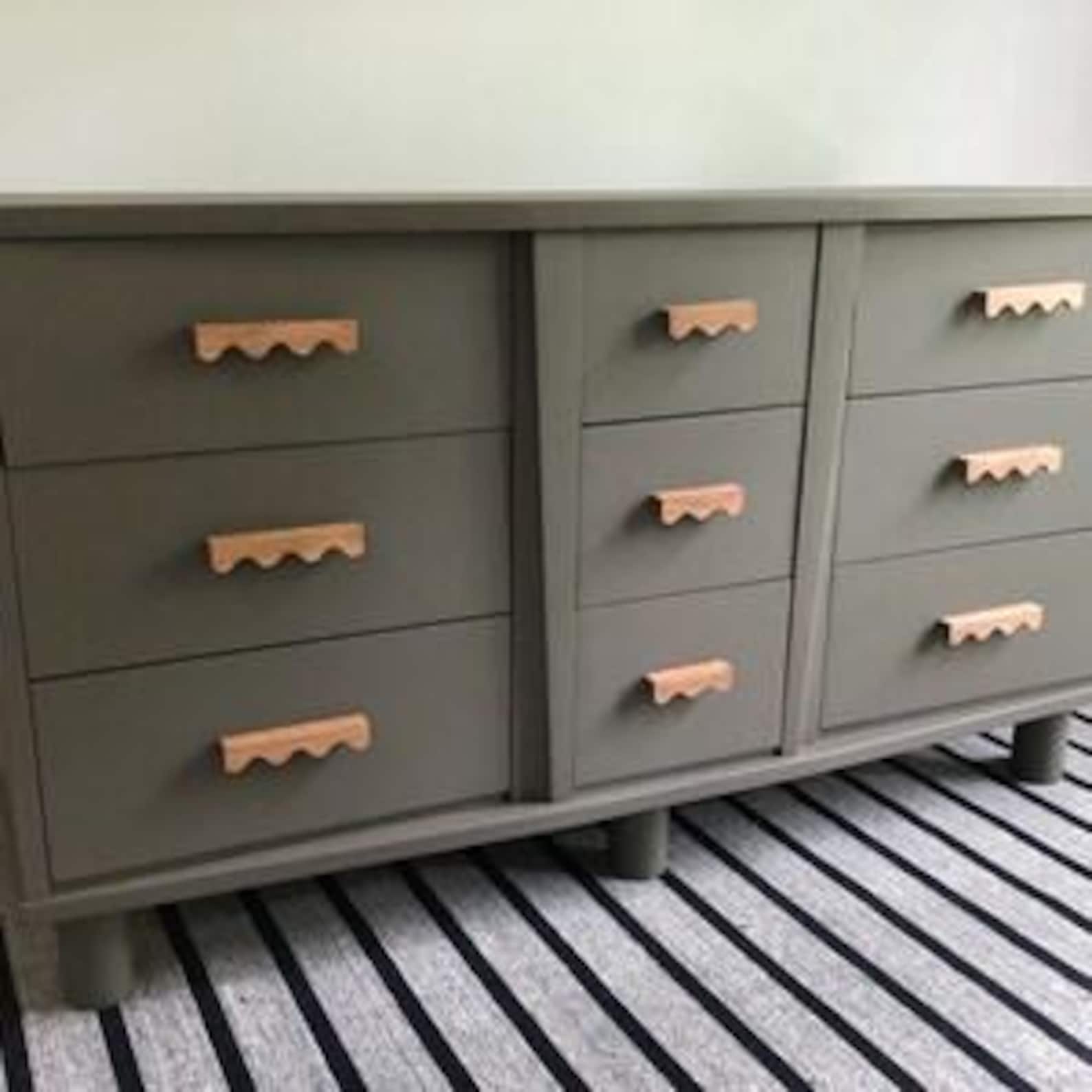 Wooden Wavy Handle With Bushings and Bolts for Home Furniture, Doors ...