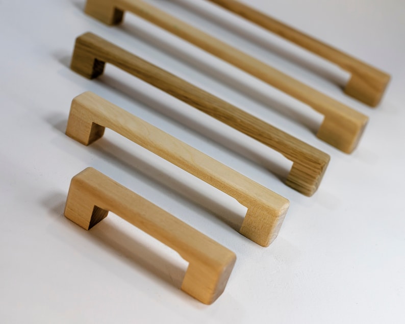 Wood Cabinet Pulls Door Handles With Threaded Bushings and - Etsy
