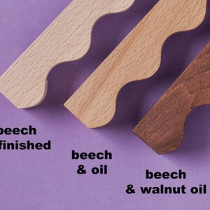 Beech Wooden Door Handle - Available Unfinished, Oiled, or With Walnut ...
