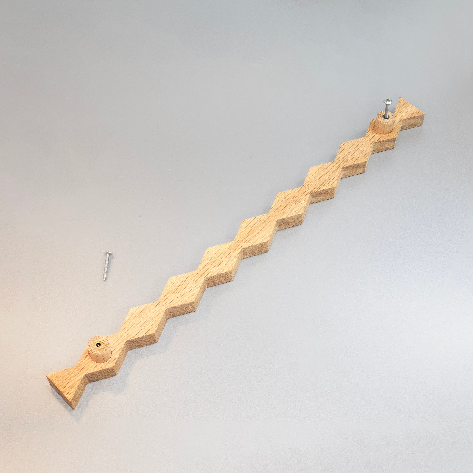 Wood Curvy Pull, Wavy Handle With Threaded Bushings and Bolts for Door ...