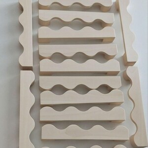 Wavy Maple Wood Handle With White Oil Finish - Modern Cabinet Knob for ...